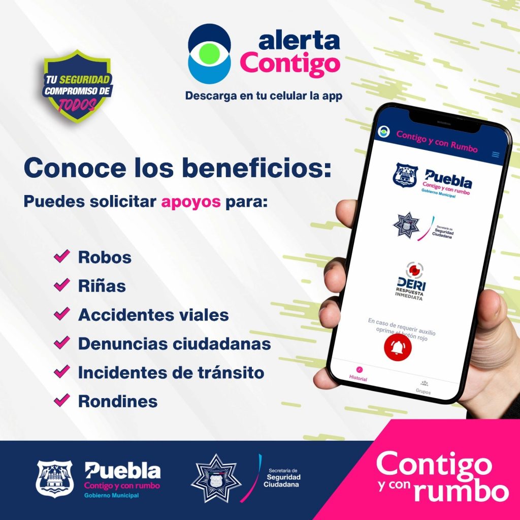 Suman más de 23 mil descargas de “alerta contigo” - Desde Puebla