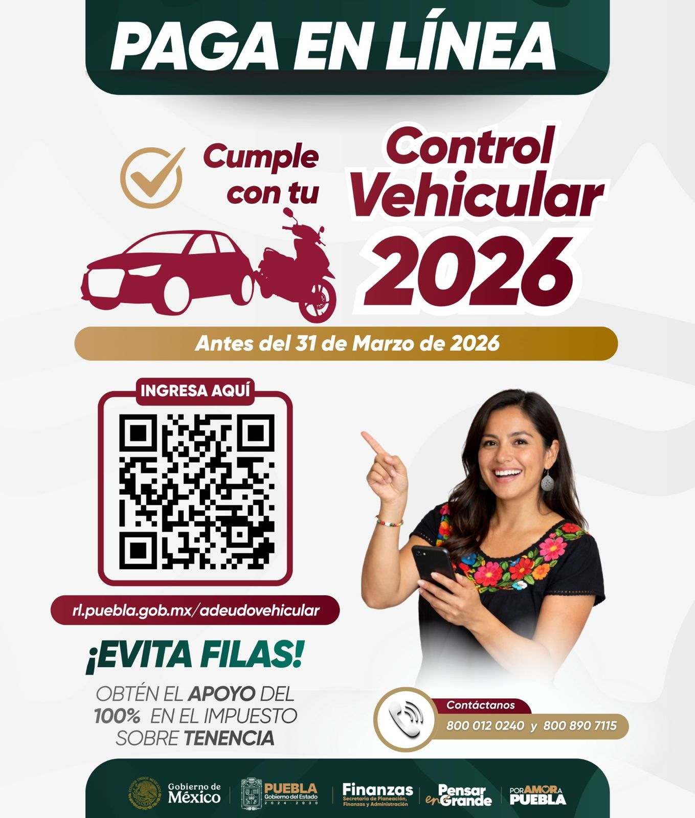Cinco días para pagar el control vehicular - Desde Puebla
